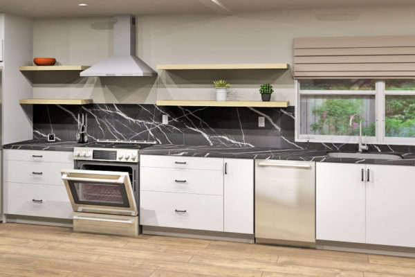 Small Poorly Designed Kitchen Transformed in to Unique IKEA Kitchen