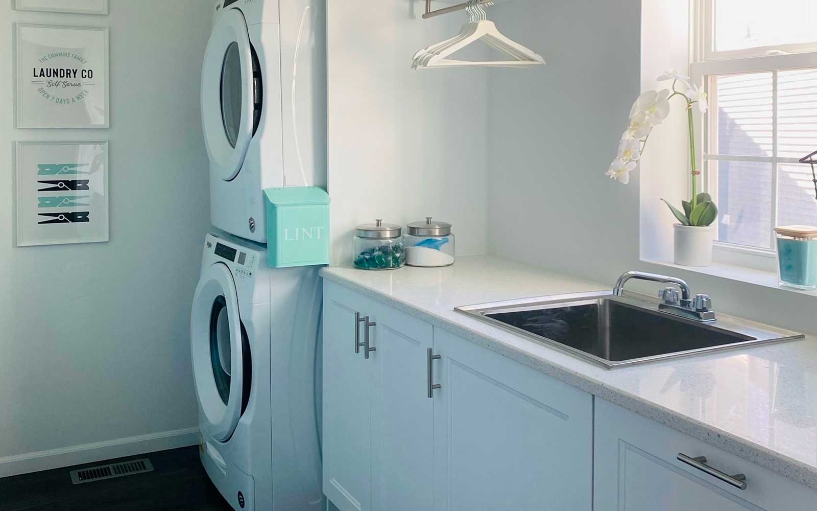 Laundry Room Design Built Using IKEA Cabinets