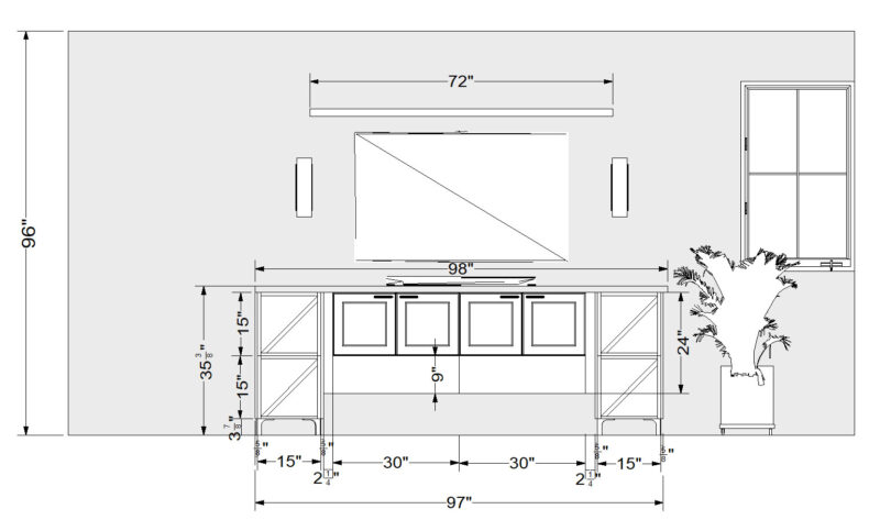 Creating a Custom Media Center from IKEA Kitchen Cabinets