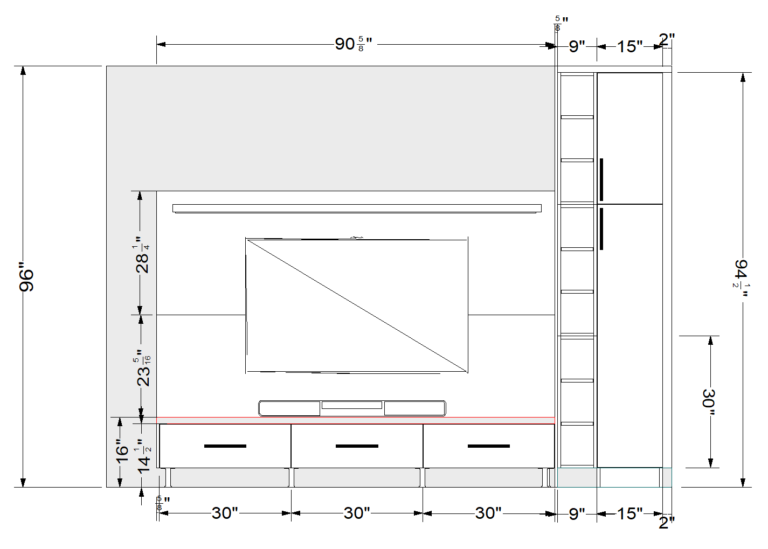Family Room Media Center Design Built with IKEA Products